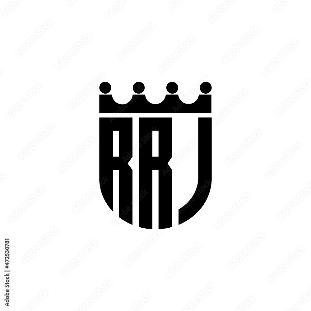 RRJ letter logo design with white background in illustrator, vector ...