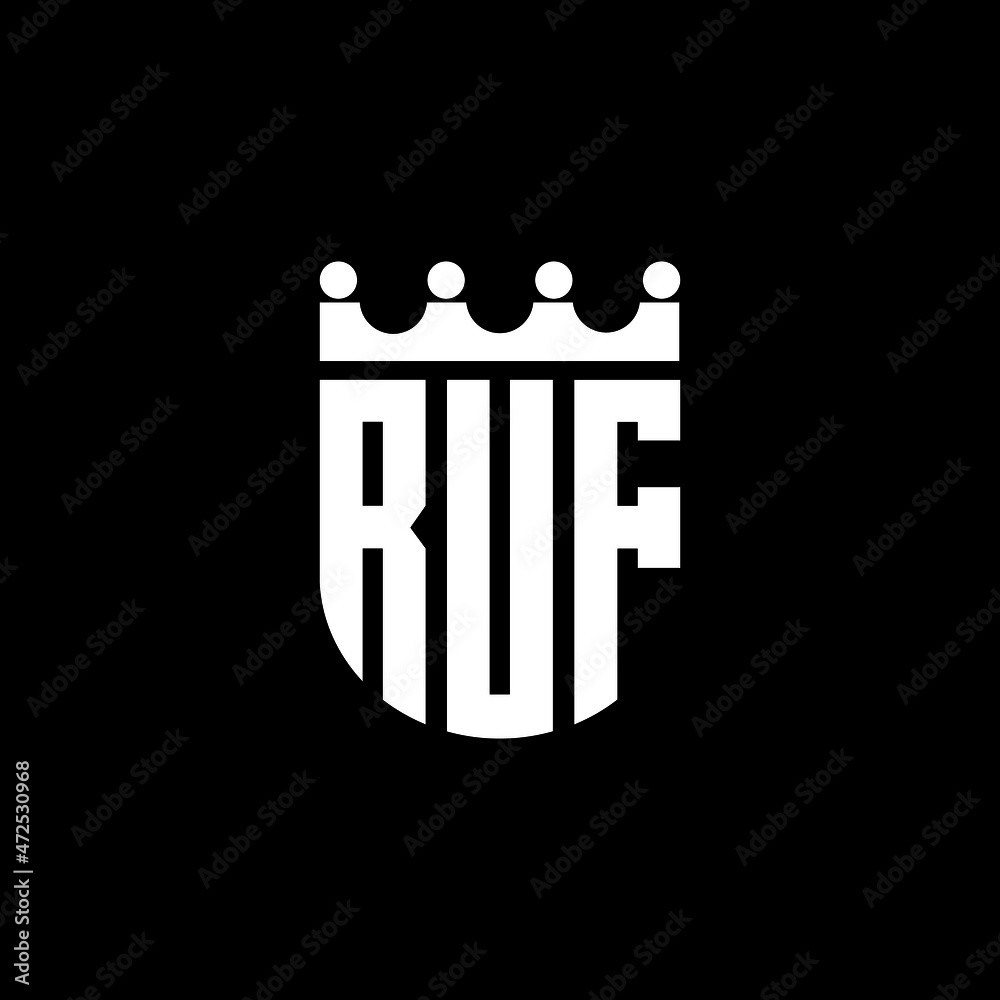 RUF letter logo design with black background in illustrator, vector ...