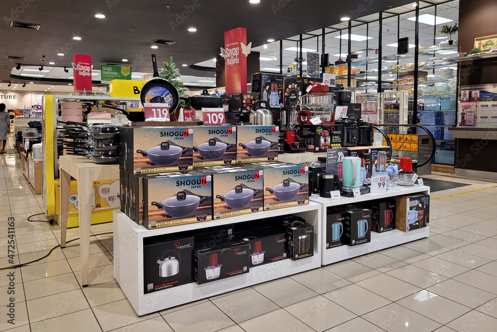 Interior view of electronic and kitchenware department store in Aeon ...