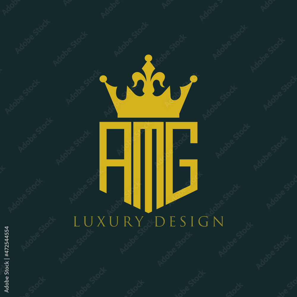 AMG letter logo design on black background.AMG creative initials letter ...