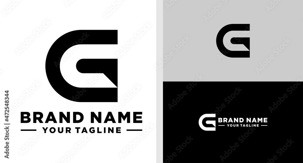 GC LOGO MONOGRAM NEGATIVE SPACE EDITABLE Stock Vector | Adobe Stock