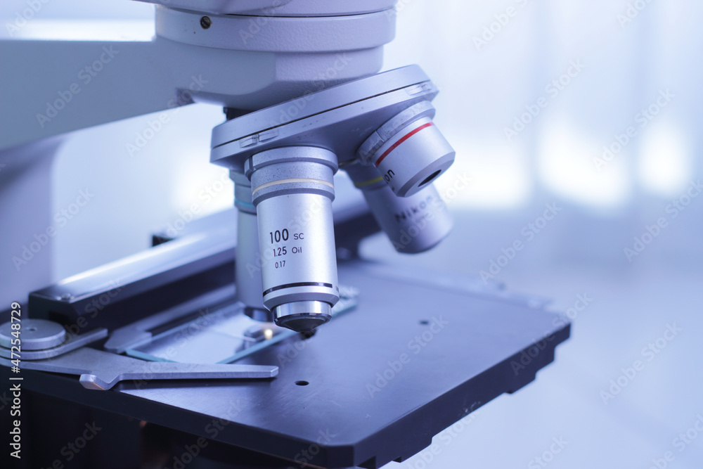 medical laboratory, microscope for chemistry biology test samples ...