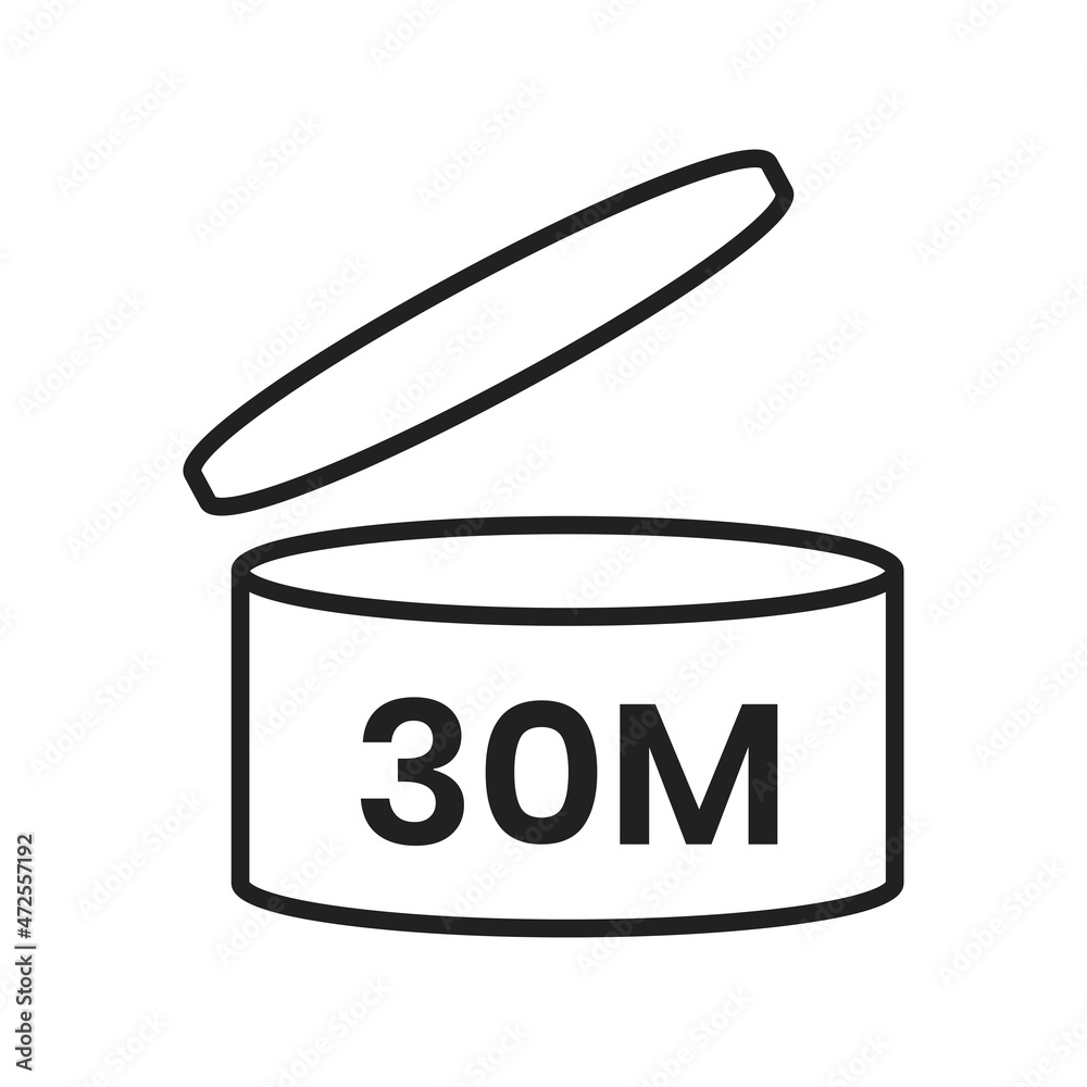 30m period after open pao icon sign flat style design vector ...
