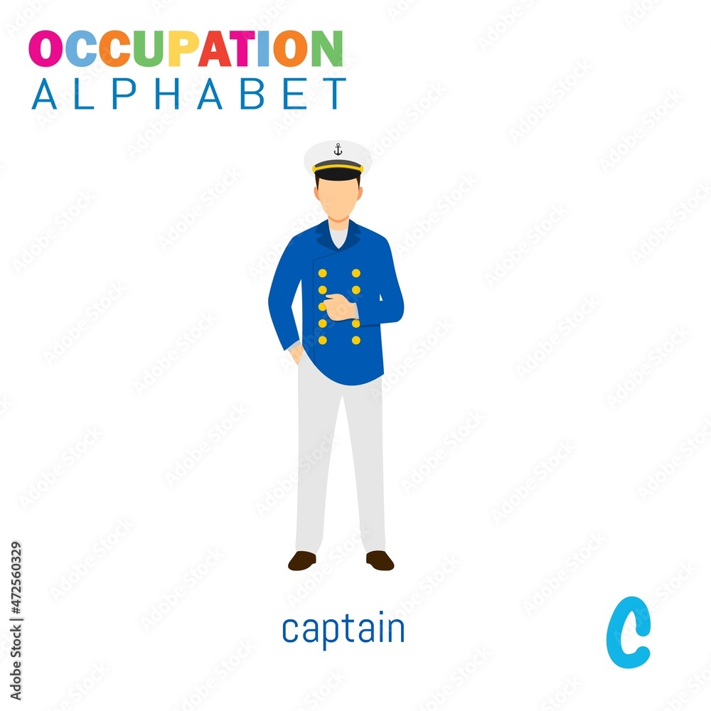 Vector Illustration of alphabet occupation with C letter. Suitable for ...
