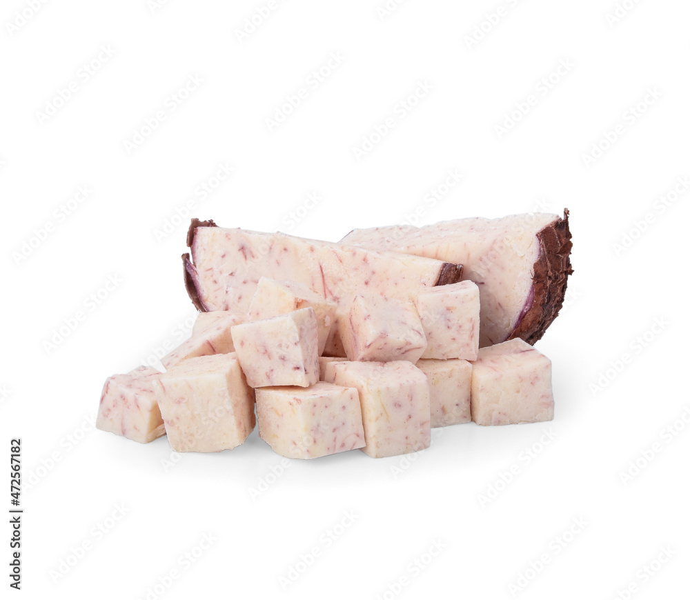 Poster Taro, sliced of taro isolated on white background – Wall Art ...