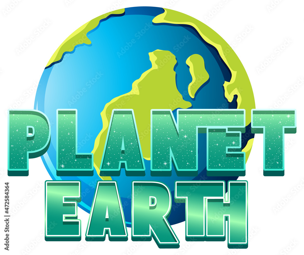 Planet Earth word logo design with Jupiter planet Stock Vector | Adobe ...