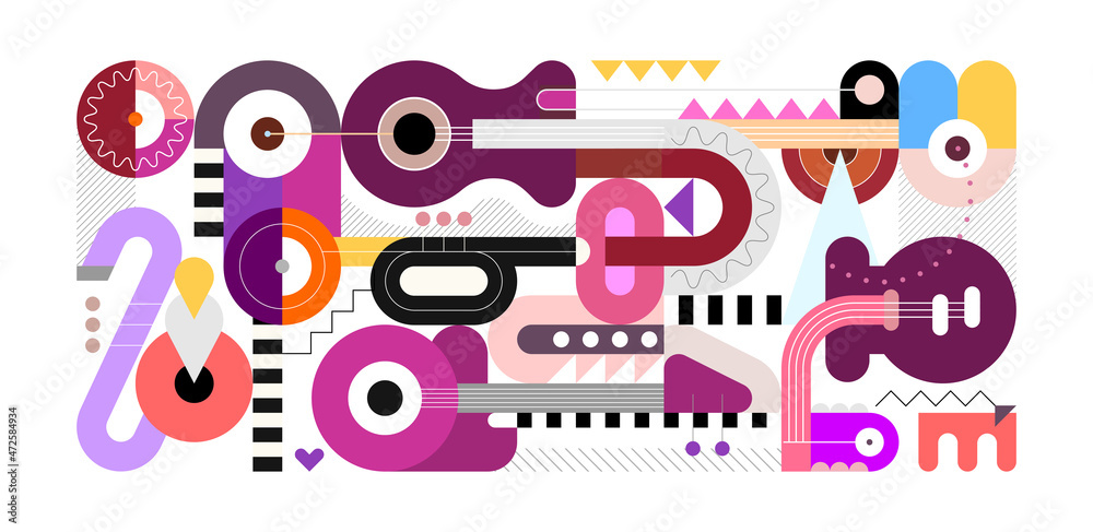 Geometric style vector illustration, colored flat design of different ...