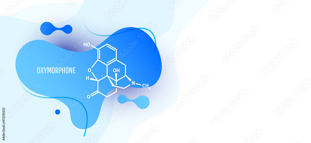 Oxymorphone opioid analgesic drug molecule, skeletal chemical formula ...