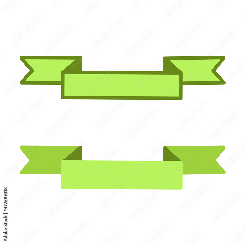 Green Ribbon Set - Amazing vector illustration of a green ribbon set ...