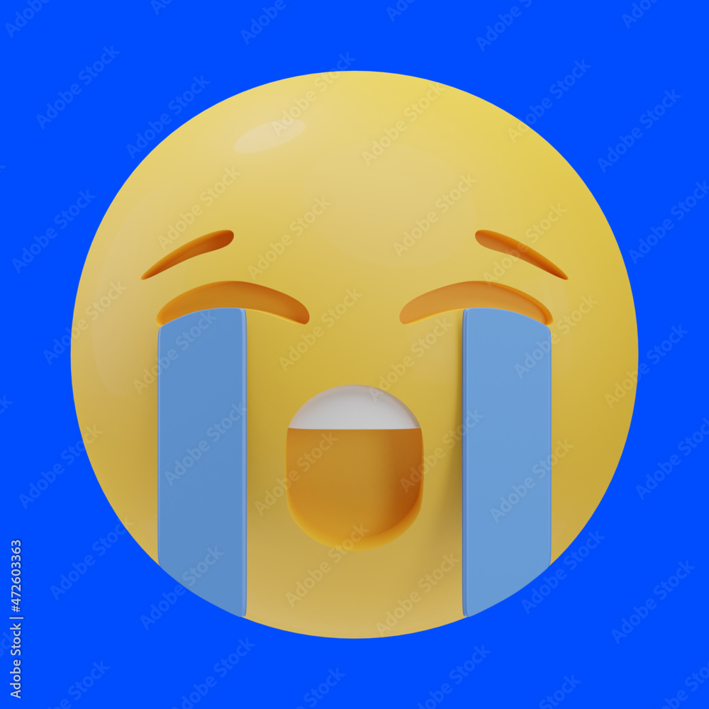crying emoji 3d illustration Stock Vector | Adobe Stock