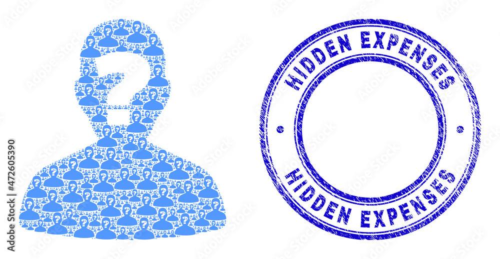 Vector unknown person icon collage is created from random recursive ...