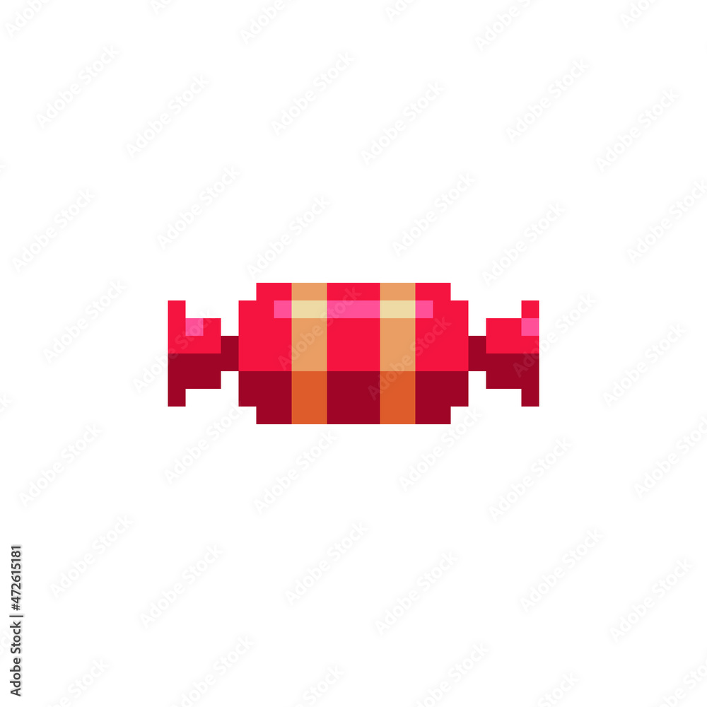 Candy icon. Pixel art style. Isolated vector illustration. Game assets ...