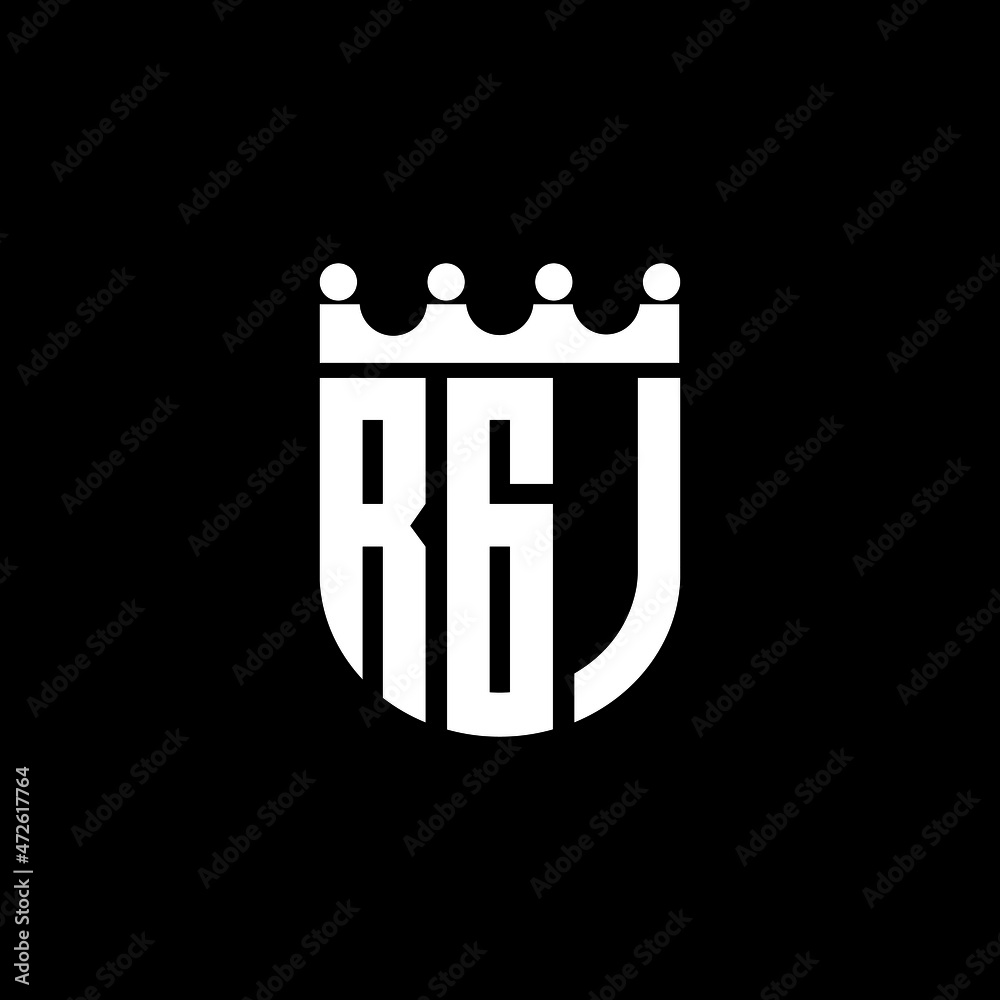 RGJ letter logo design with black background in illustrator, vector ...