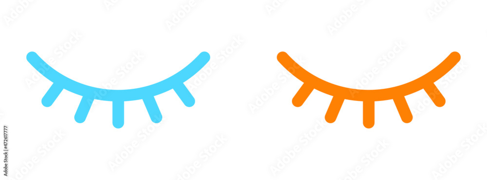 Closed eye linear icon. Simple symbol of eye. Vector illustration ...