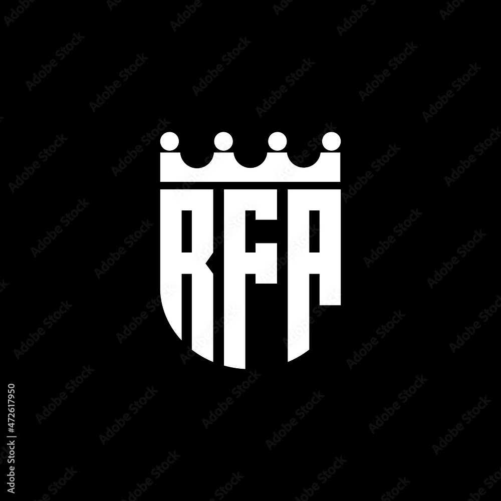 Vecteur Stock RFA letter logo design with black background in ...