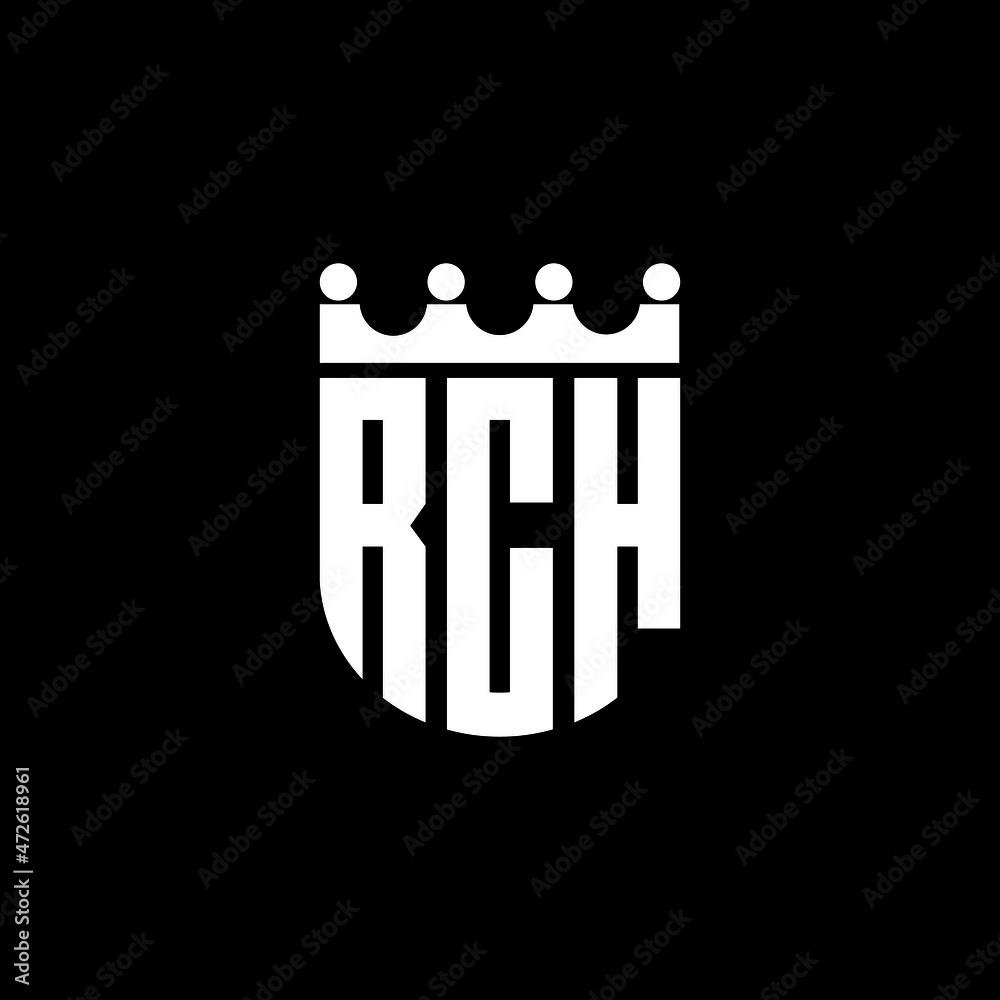 RCH letter logo design with black background in illustrator, vector ...