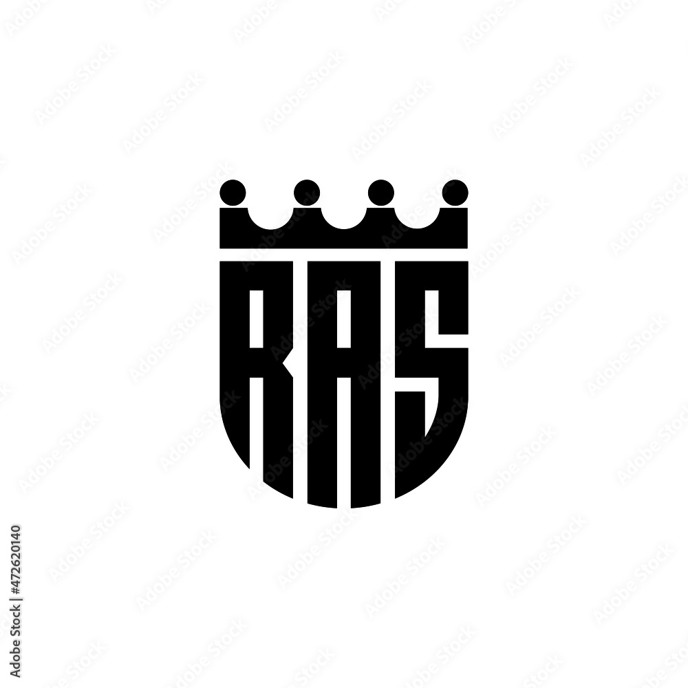 RAS letter logo design with white background in illustrator, vector ...