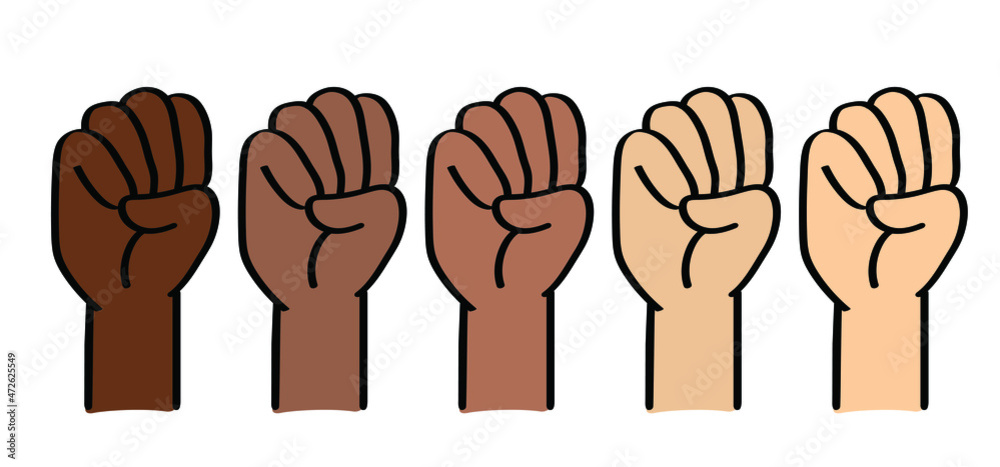 Protest symbol for black lives matter or World refugee day or Day of ...
