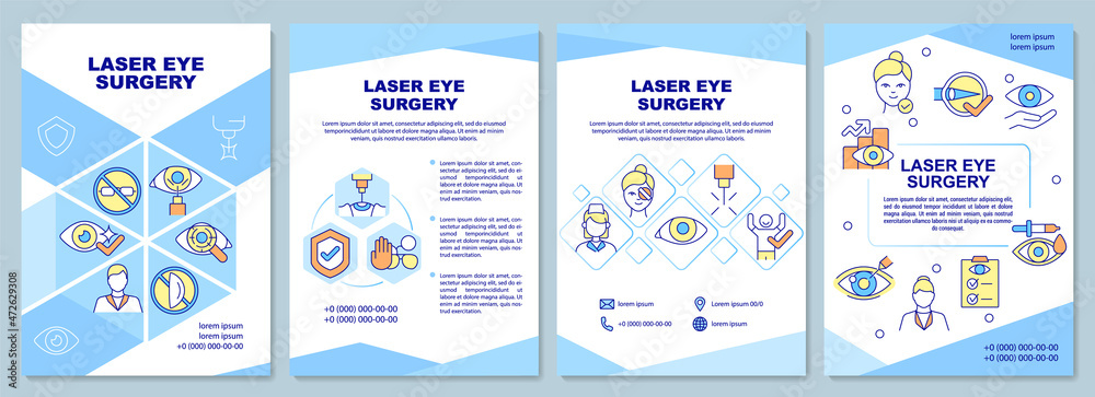Laser eye surgery brochure template. Vision problems treatment. Flyer ...