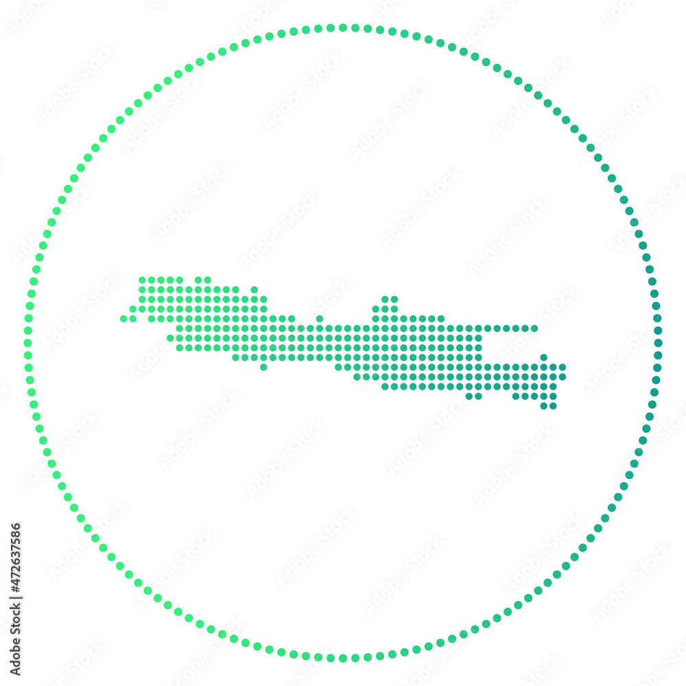 Java digital badge. Dotted style map of Java in circle. Tech icon of ...