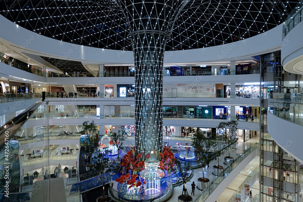 SHANGHAI.China-NOV,29,2021:A shopping mall in Shanghai with a glass ...
