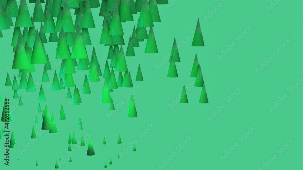 Abstract modern futuristic 3d render illustration. Green layout with ...