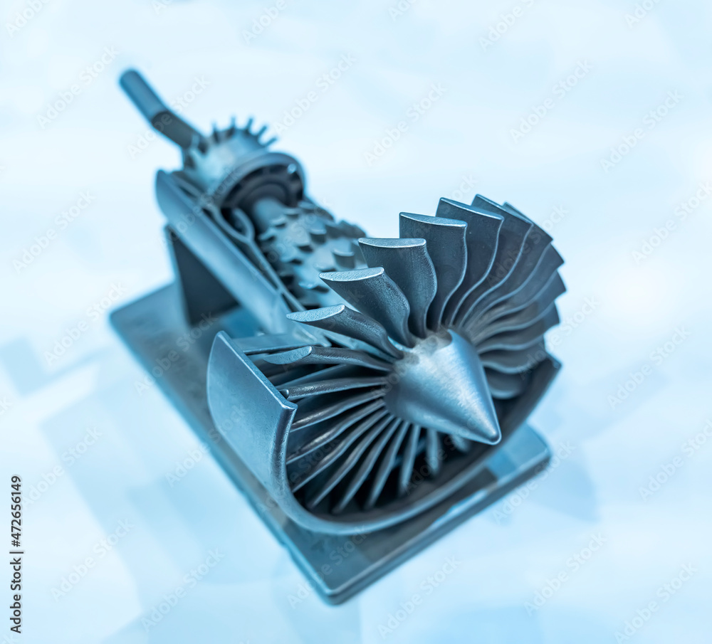 3D printer jet engine printed model plastic Stock Photo | Adobe Stock