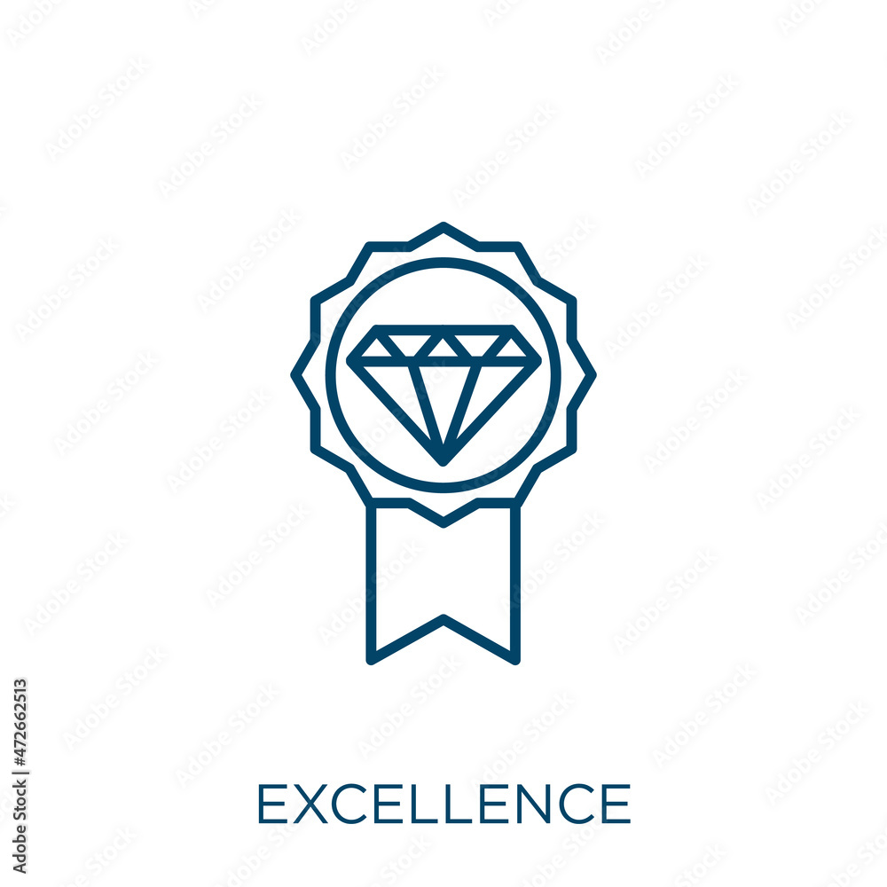 excellence icon. Thin linear excellence outline icon isolated on white ...