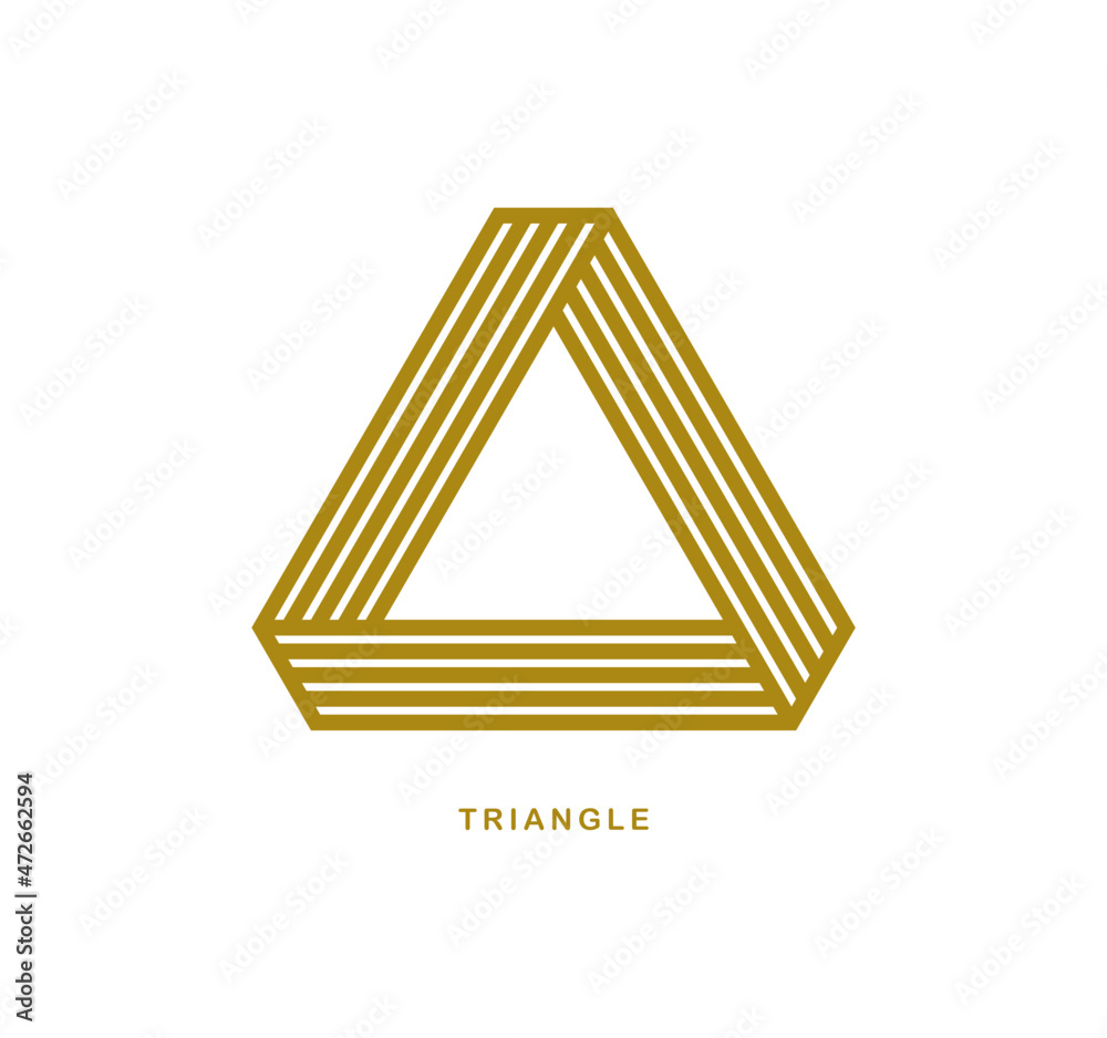 Triangle linear vector symbol isolated on white background, sacred ...