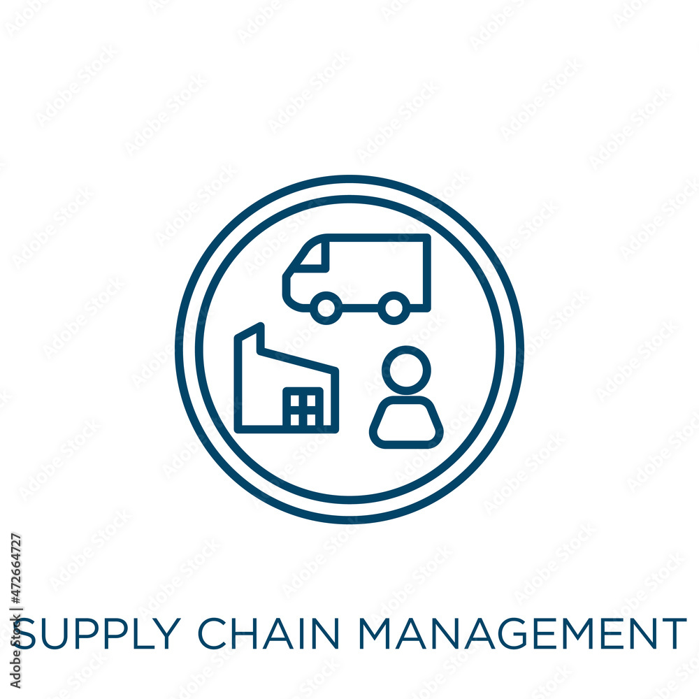 supply chain management icon. Thin linear supply chain management ...