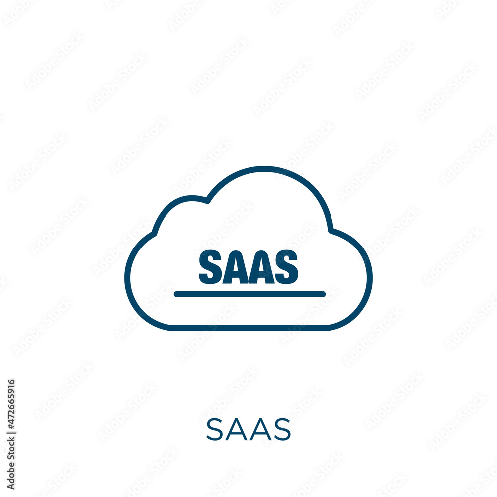 saas icon. Thin linear saas outline icon isolated on white background ... saas icon. Thin linear saas outline icon isolated on white background ...