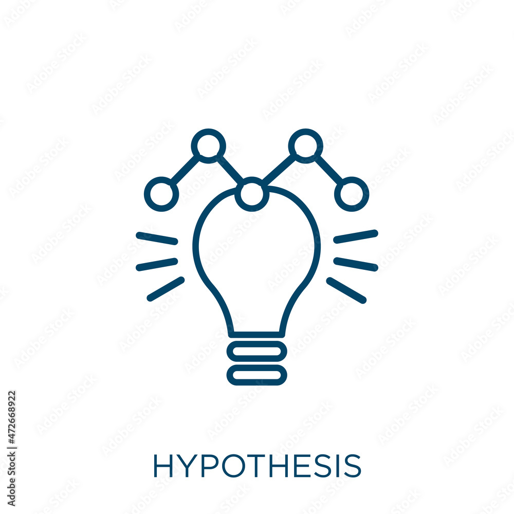 hypothesis icon. Thin linear hypothesis outline icon isolated on white ...