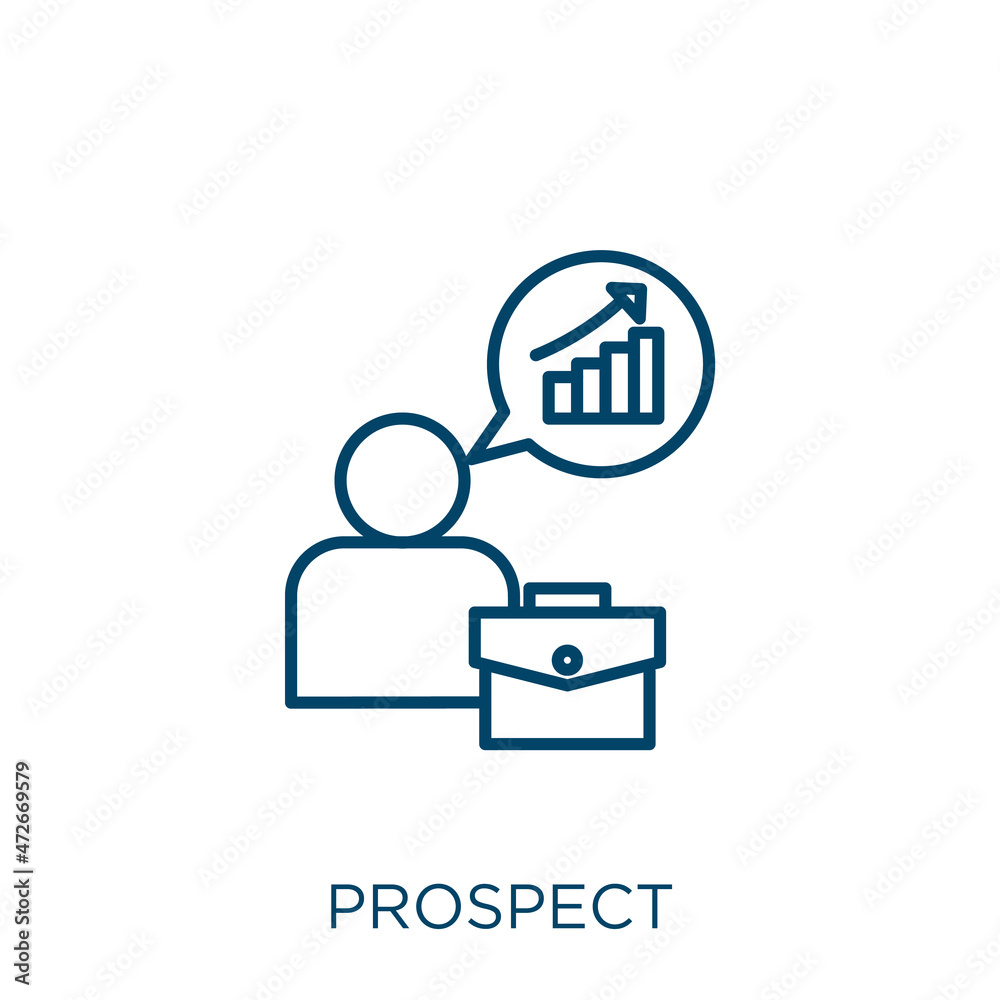 Vecteur Stock prospect icon. Thin linear prospect outline icon isolated ...