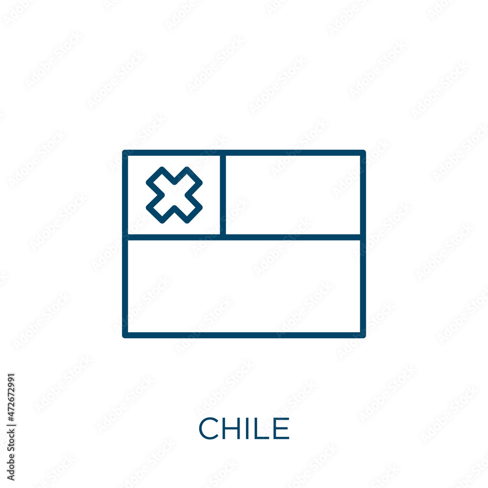 chile icon. Thin linear chile outline icon isolated on white background ...