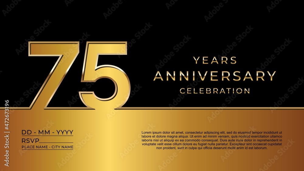 75th anniversary logotype. Golden anniversary celebration template ...