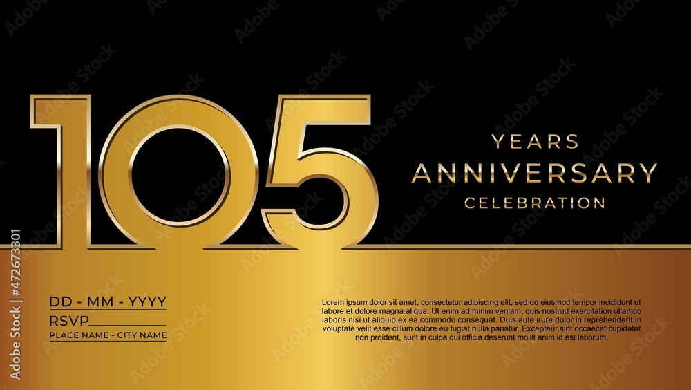 105th anniversary logotype. Golden anniversary celebration template ...