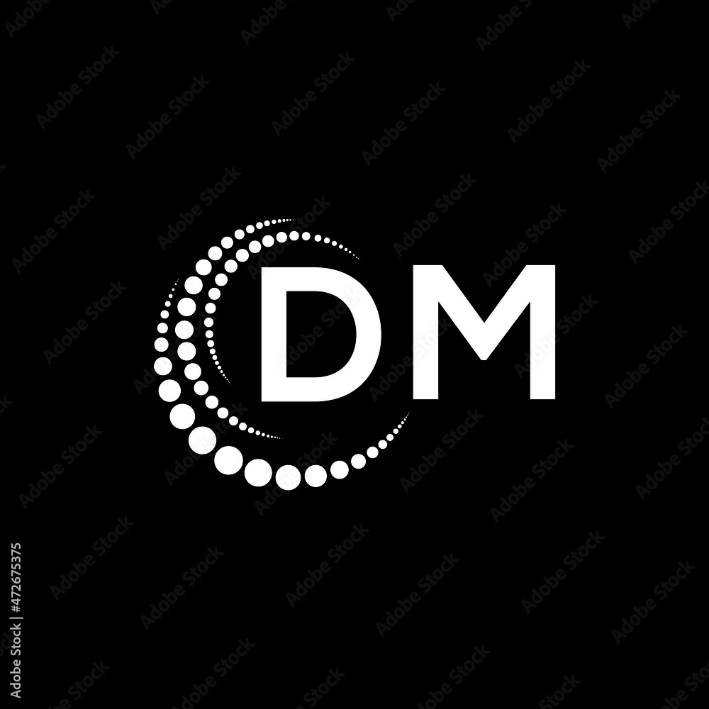 DM letter logo design on black background.DM creative initials letter ...