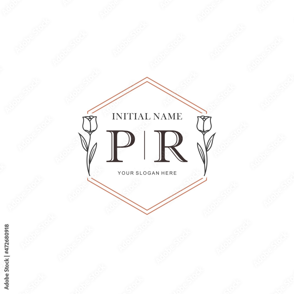 PR Hand drawn wedding monogram logo Stock Vector | Adobe Stock