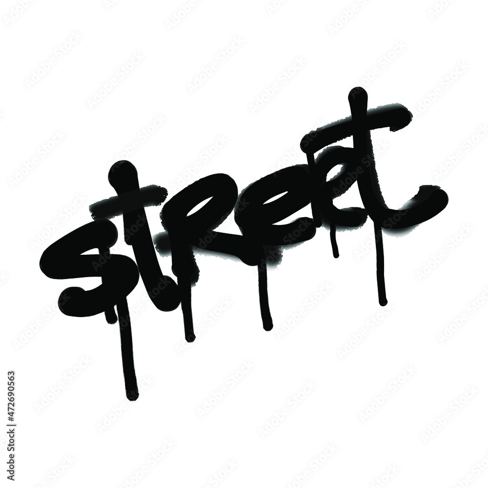 Graffiti doodle flow ink painting.Trendy modern ink artistic design ...