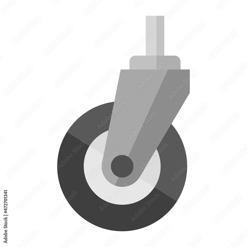 caster wheel flat clipart vector illustration Stock Vector | Adobe Stock