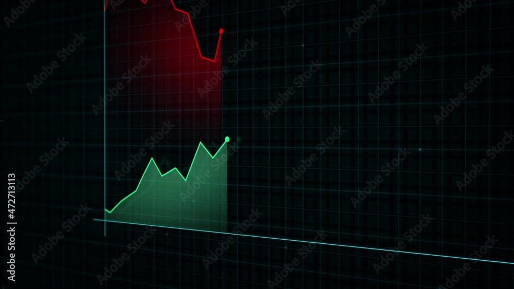 Vidéo Stock Linear chart of digital income made in tech style with high ...