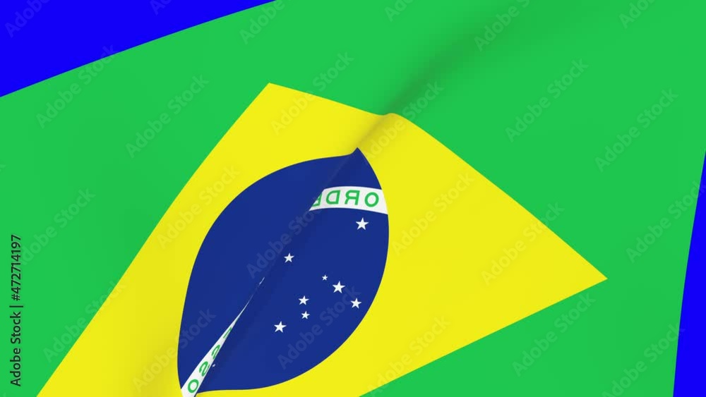 Brazil waving flag transition 4k and 1080 HD seamless loop animation ...