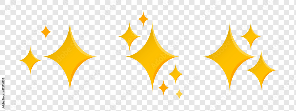 Set of sparkles star icons. Emoji golden stars.Star icon.Bright ...
