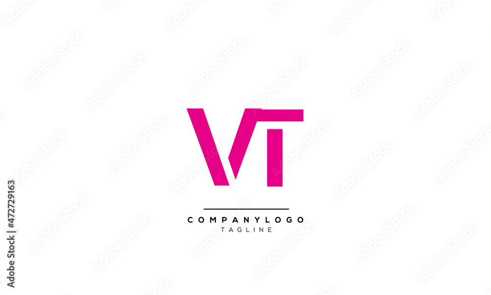 Alphabet letters Initials Monogram logo VT, VT INITIAL, VT letter Stock ...