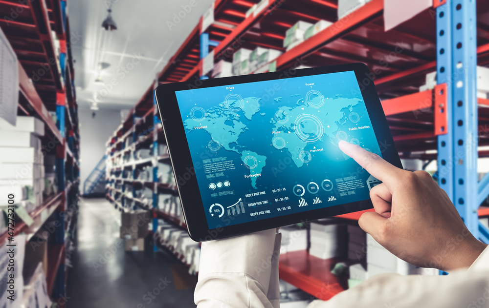 Warehouse management innovative software in computer for real time ...