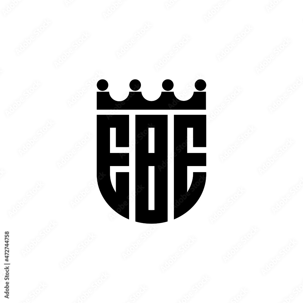 Vecteur Stock EBE letter logo design with white background in ...