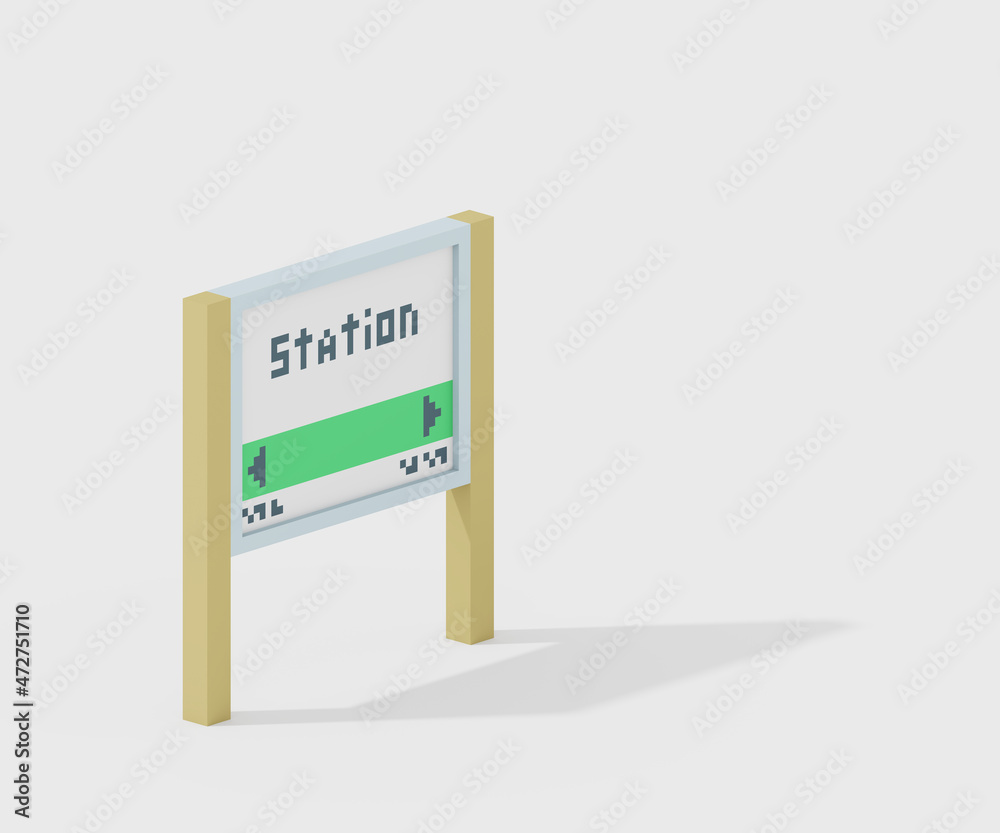 Station name board, a digital painting of Taipei railway station ...