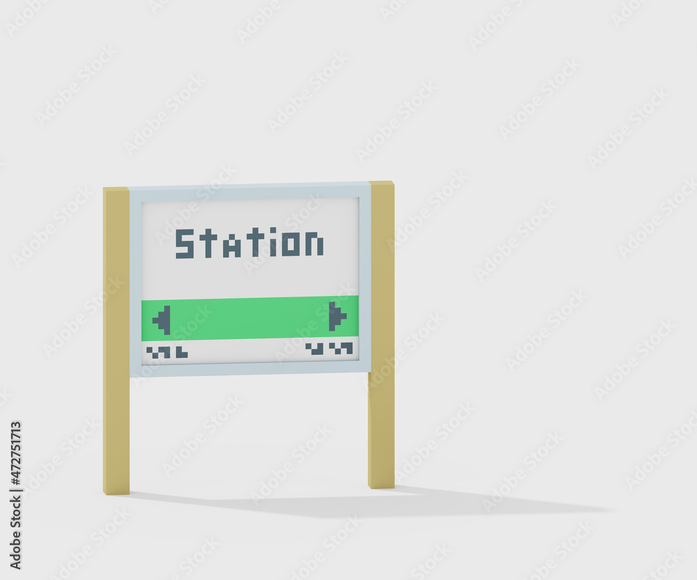 Station name board, a digital painting of Taipei railway station ...