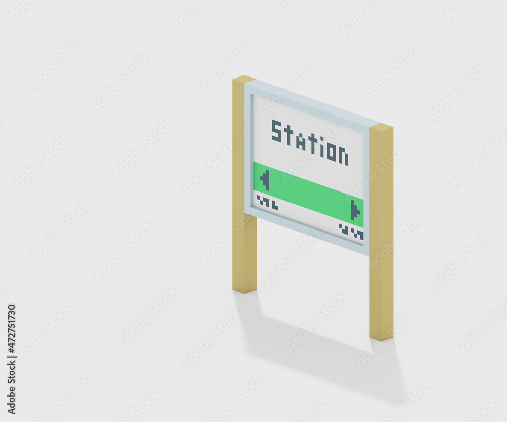 Station name board, a digital painting of Taipei railway station ...