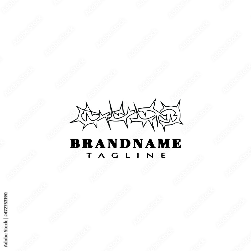 crown of thorn logo cartoon icon design template isolated vector ...
